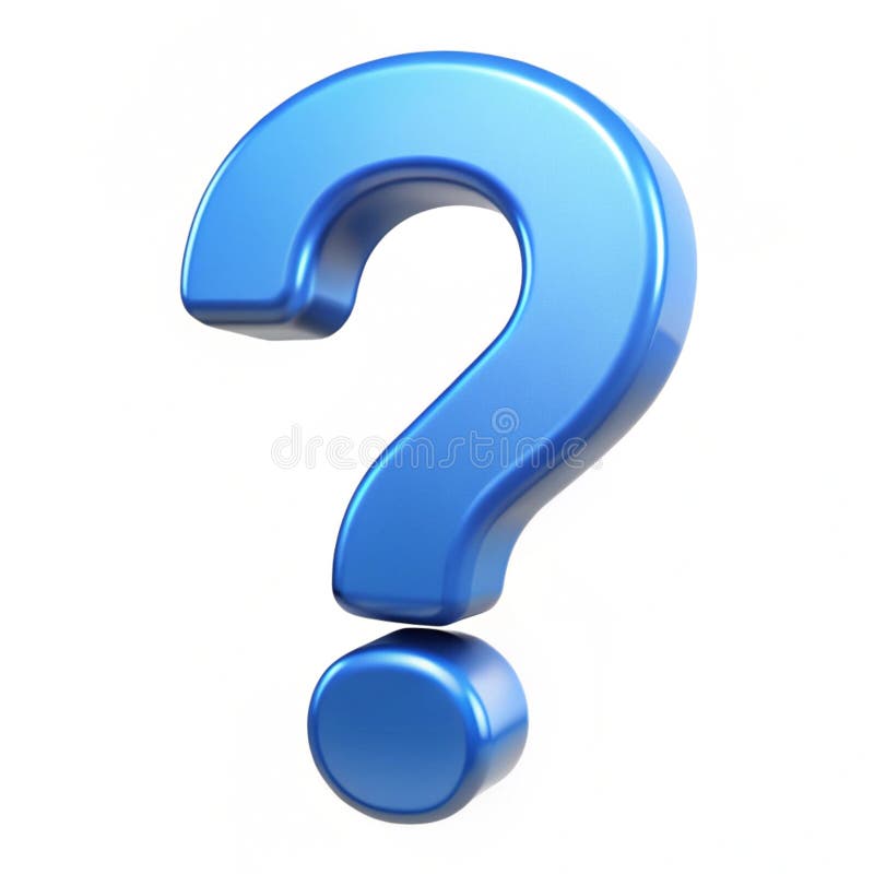 3D Blue Question Mark Icon Isolated on White Stock Illustration ...