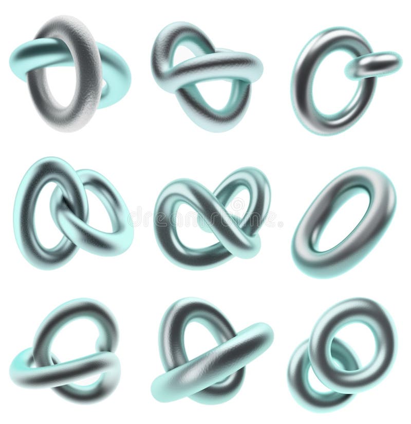 Modern 3D Shapes Graphics Objects Stock Illustration - Illustration of ...