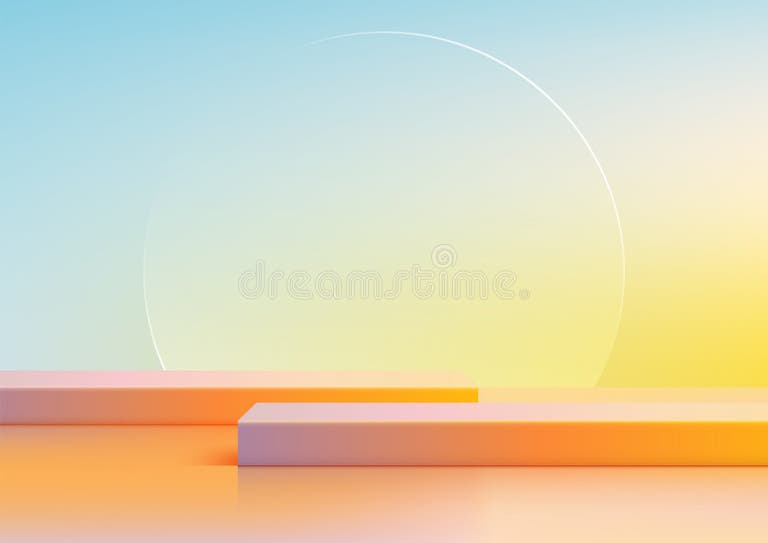 Modern 3d Showcase Product Display Mockup on Rectangular Platforms with ...