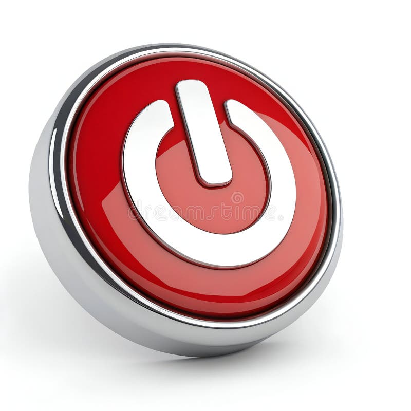 Power Button Icon with 3D Modern Style Isolated on White Background ...