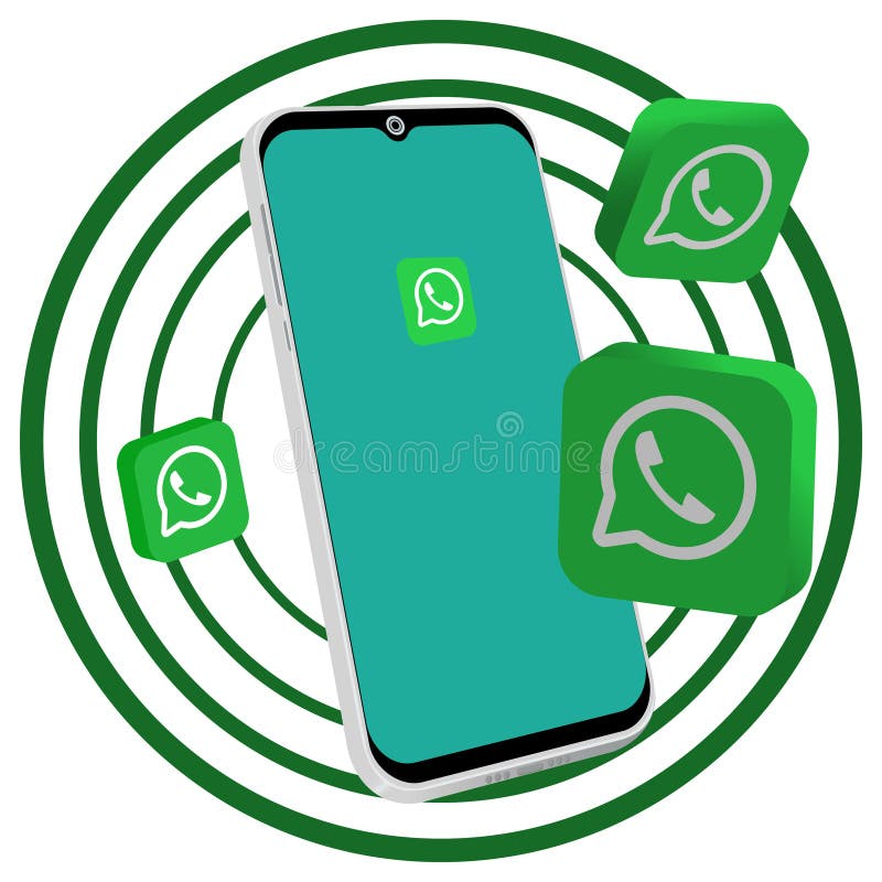 Modern 3D Template Whats App Interface Illustration. Internet Network ...
