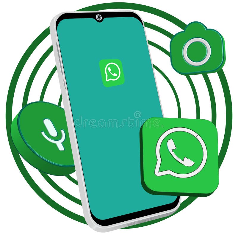 Modern 3D Template Whats App Interface Illustration. Internet Network ...