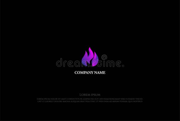 Modern 3D Violet Fire Flame Logo Design Vector Stock Vector ...