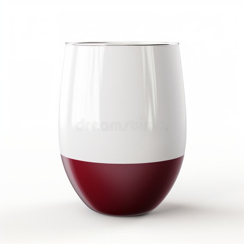 Modern 3d Wine Cup Mockup with Dark Maroon Sides Stock Illustration ...