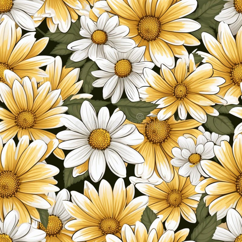 Modern Daisy Texture for Unique Texture Stock Illustration ...