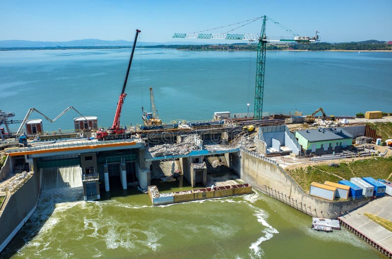 Modern dam stock photo. Image of clouds, aircraft, ecology - 57382236