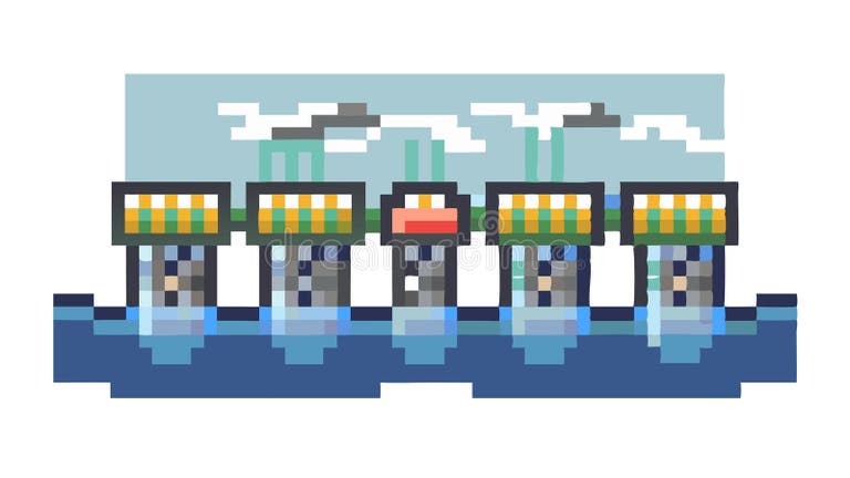 Modern Dam or Hydroelectric System, Vector Design Generative AI Stock ...