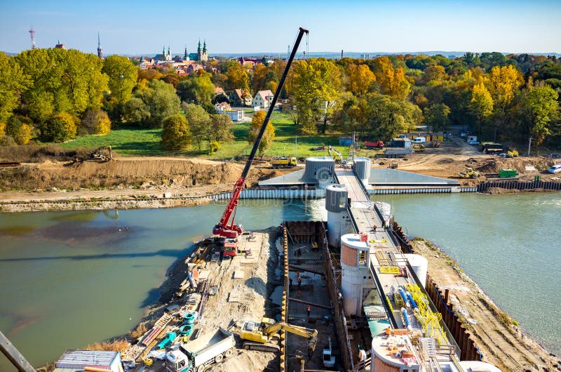 Modern dam on the river stock photo. Image of electricity - 63862194