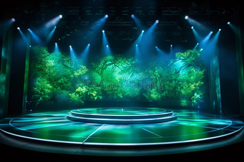 Modern Dance Stage Light Background with Spotlight Illuminated the ...