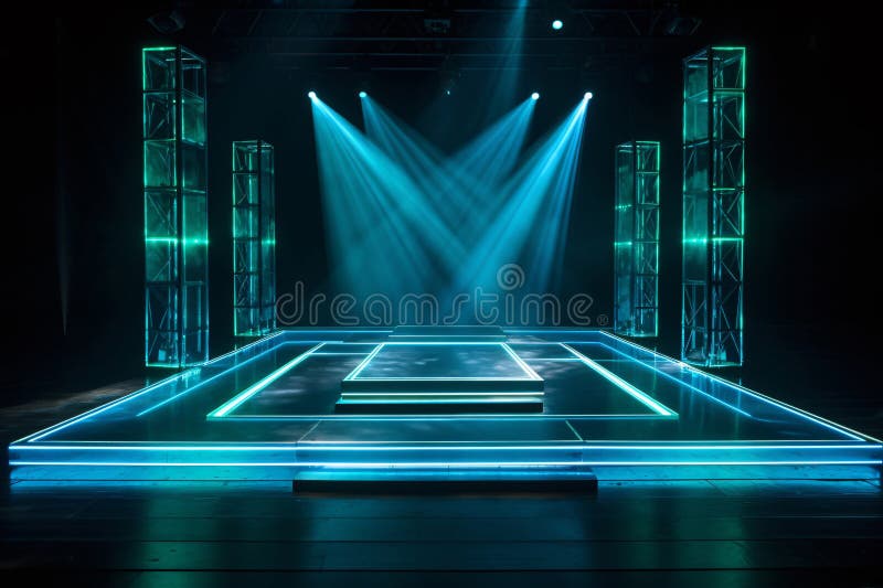 Modern Dance Stage Light Background with Spotlight Illuminated the ...