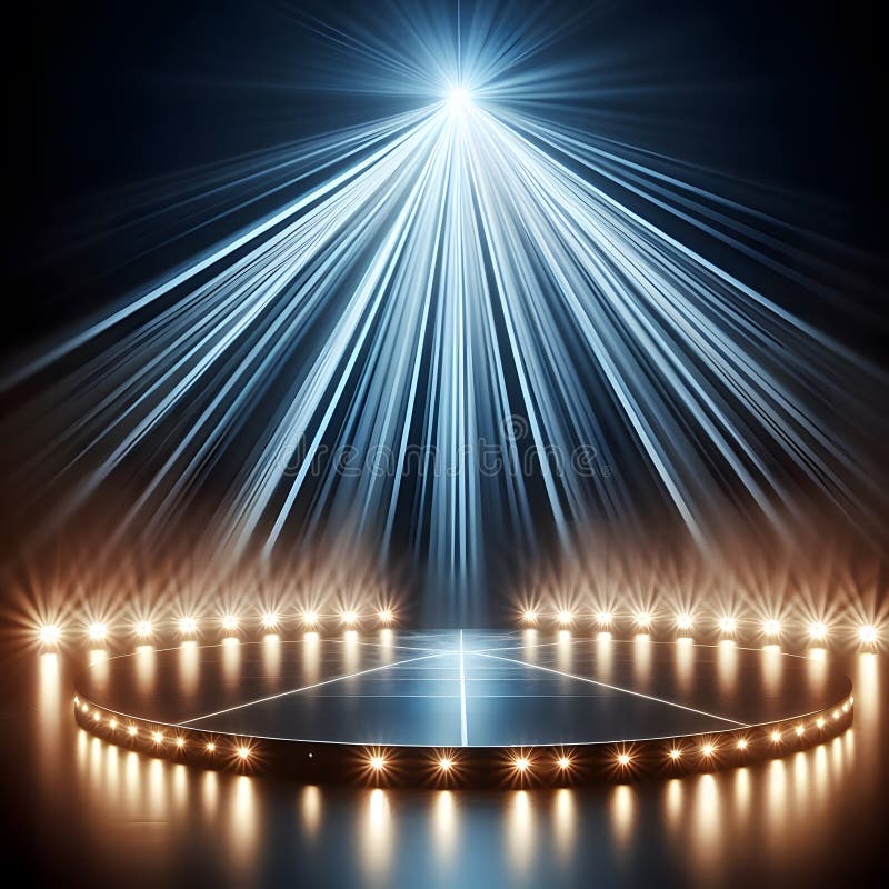 Stage with a Single Powerful Spotlight Casting a Focused Beam on the ...