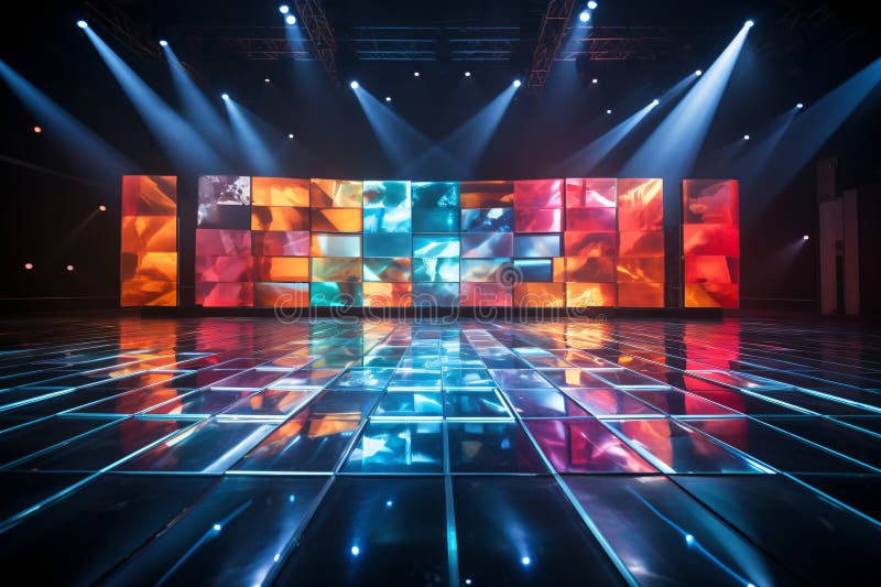 Modern Dance Stage Light Background with Spotlight Illuminated for ...