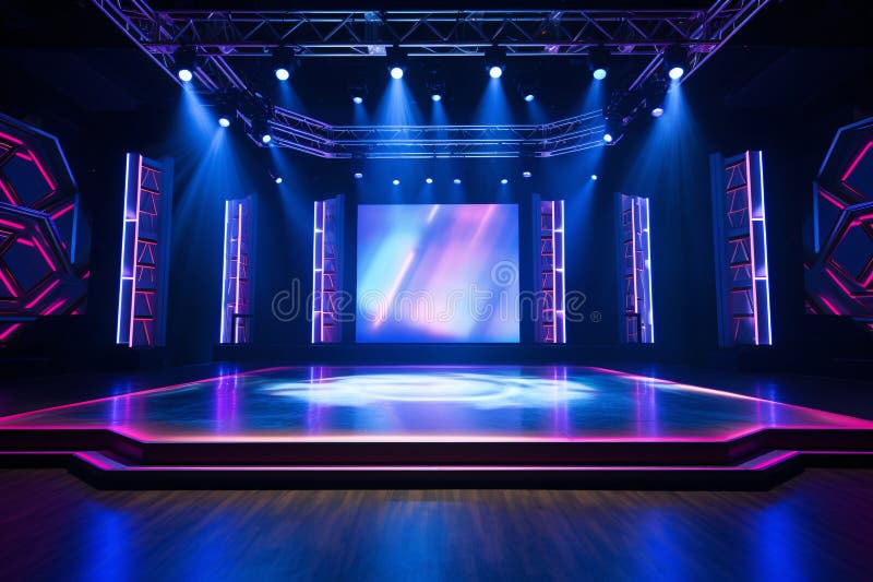 Modern Dance Stage Light Background with Spotlight Illuminated for ...