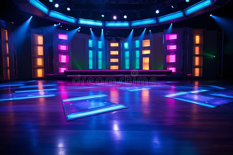 Modern Dance Stage Light Background with Spotlight Illuminated for ...