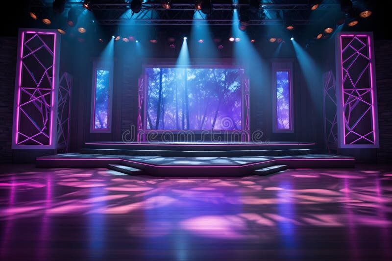Modern Dance Stage Light Background with Spotlight Illuminated for ...