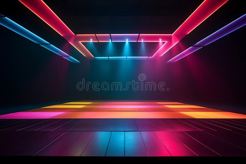Modern Dance Stage Light Background with Spotlight Illuminated for ...