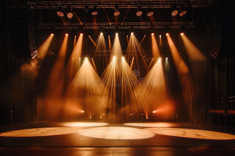 Modern Dance Stage Lighting Background with Bright Spotlights for ...