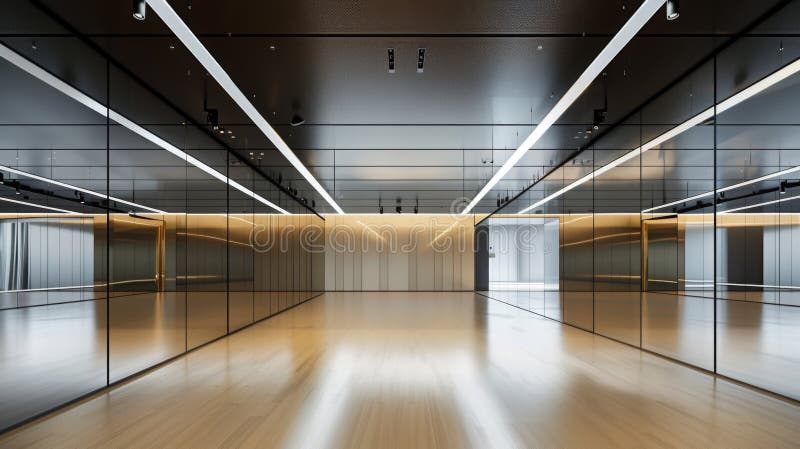 Modern Dance Studio with Mirrored Walls Stock Photo - Image of space, fitness: 322656210