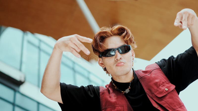 Modern Dancer Posing at Camera with Confident with Low Angle Camera ...