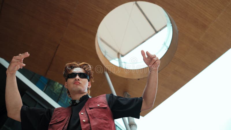 Modern Dancer Posing at Camera with Confident with Low Angle Camera ...