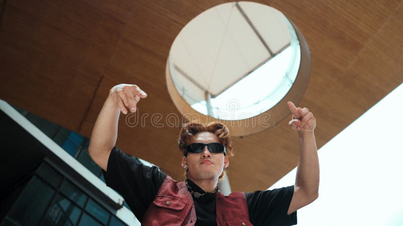 Modern Dancer Posing at Camera with Confident with Low Angle Camera ...