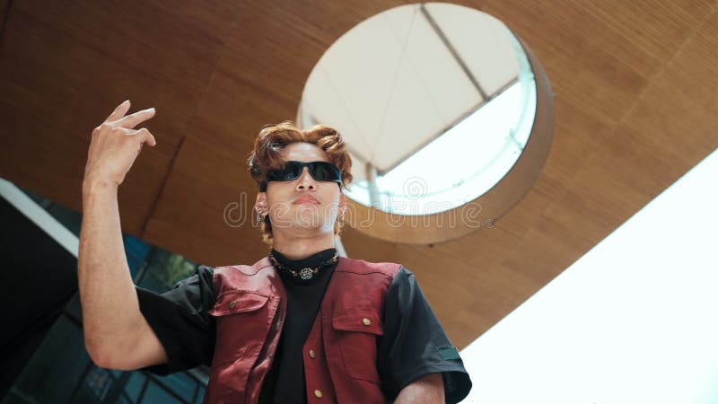 Modern Dancer Posing at Camera with Confident with Low Angle Camera ...