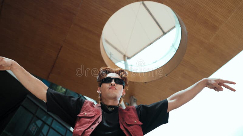 Modern Dancer Posing at Camera with Confident with Low Angle Camera ...