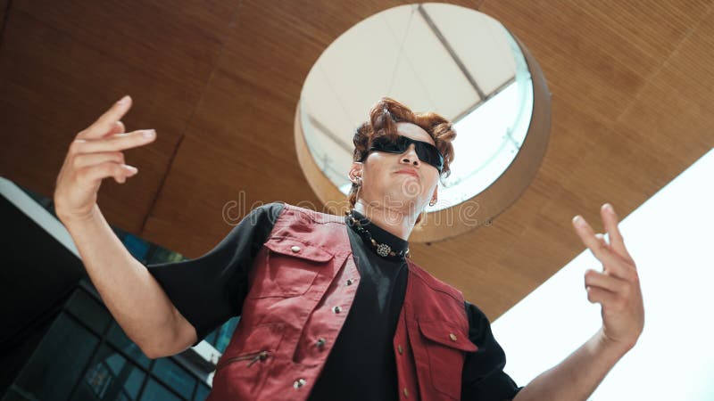 Modern Dancer Posing at Camera with Confident with Low Angle Camera ...