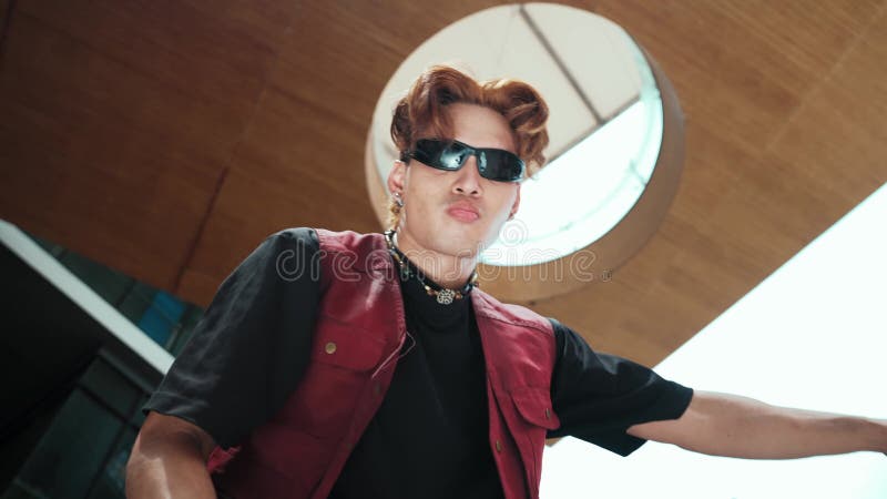 Modern Dancer Posing at Camera with Confident with Low Angle Camera ...