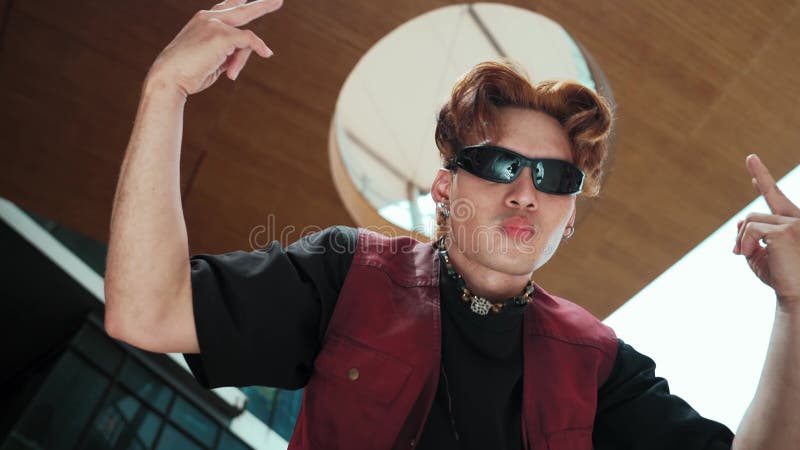 Modern Dancer Posing at Camera with Confident with Low Angle Camera ...