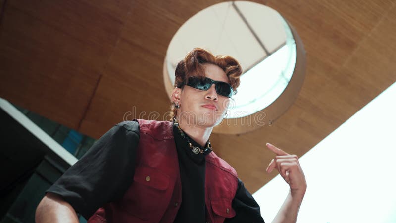 Modern Dancer Posing at Camera with Confident with Low Angle Camera ...