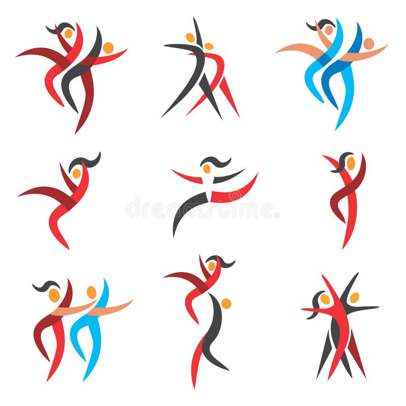Modern dancing icons stock vector. Illustration of ballet - 38207197