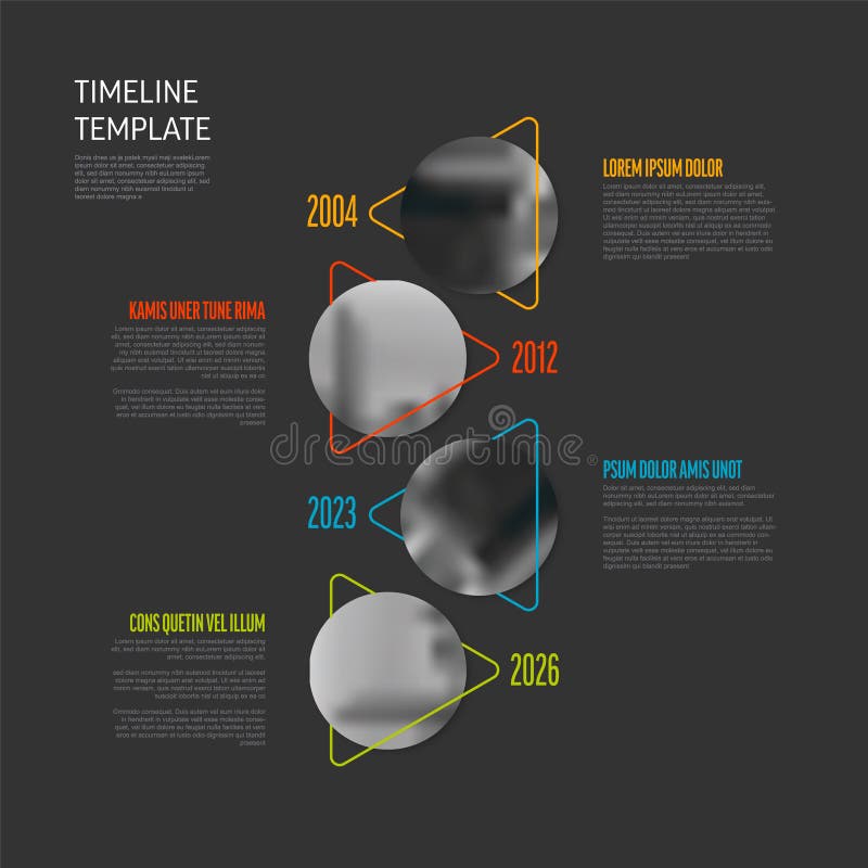 Modern Dark Abstract Timeline Design Template Stock Illustration ...