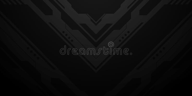 Modern Dark Black Cybernetic Technology Banner Background Stock ...