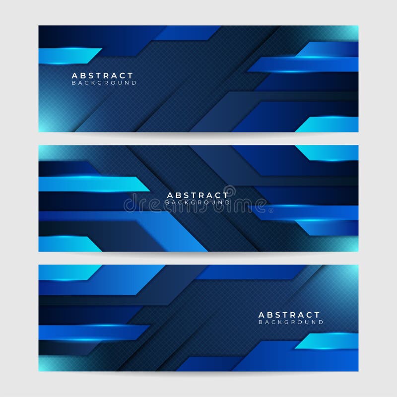 Modern Dark Blue Abstract Banner Background. Vector Illustration Stock ...