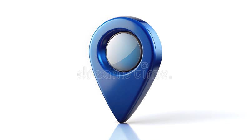 Modern Dark Blue GPS Navigation Pin Pointing a Clear Route on a Simple ...