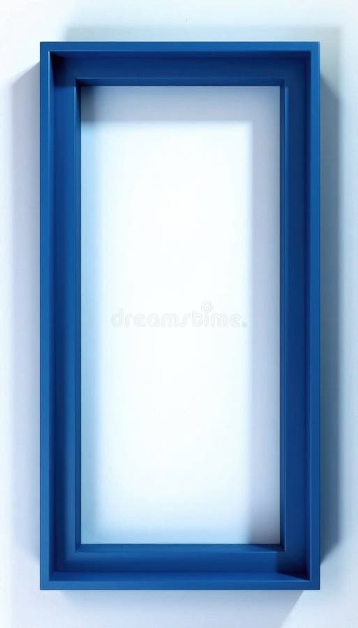 Modern Dark Blue Rectangular Frame, Clean Lines, Isolated on White ...