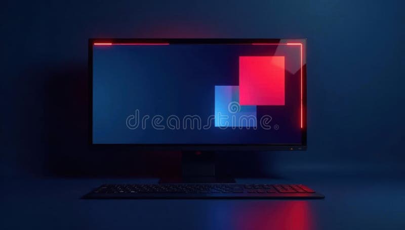 Modern Dark Blue Website Interface Mockup, Red Accents , Presentation ...