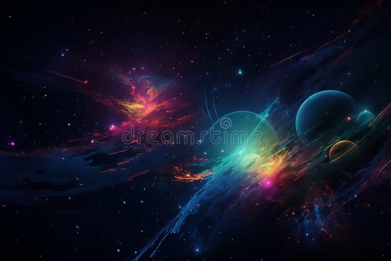 Modern Dark Galaxy Abstract Background. AI Generated Stock Illustration ...