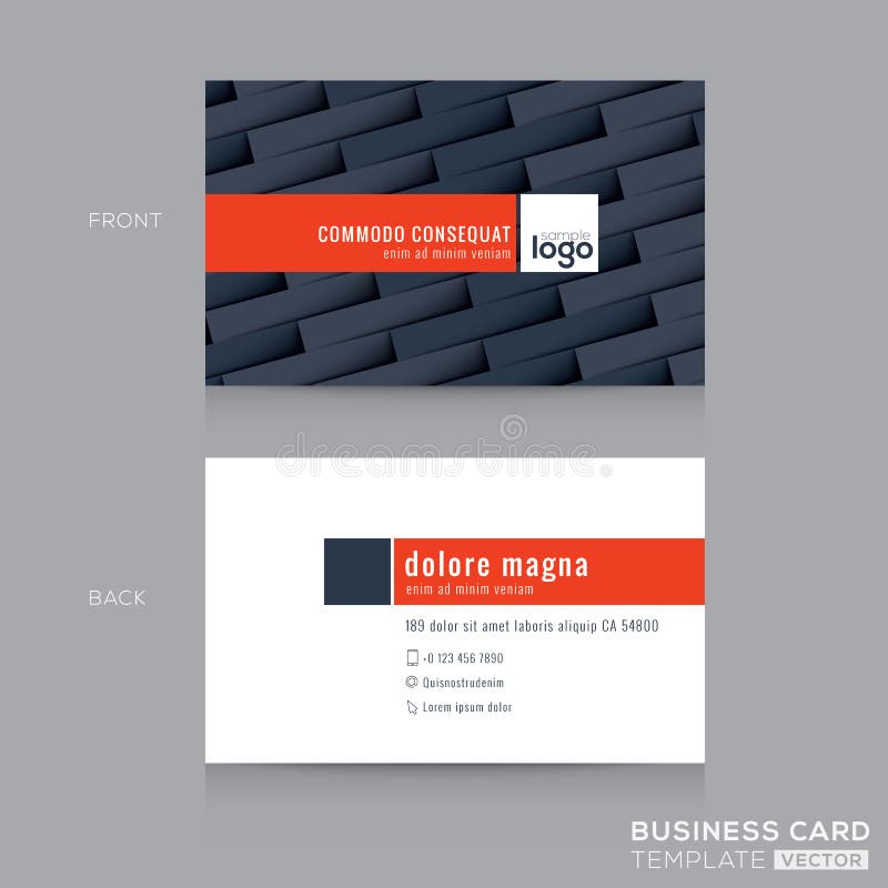 Modern Dark Grey Business Card Name Card Template Stock Vector ...