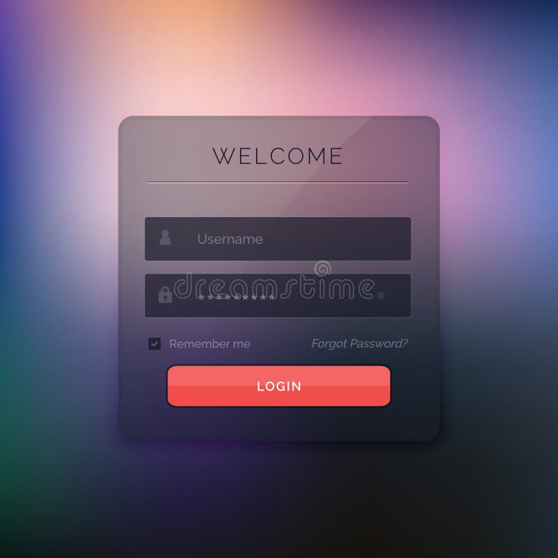 Modern Dark Member Login Form Template Ui Design Stock Vector ... Modern Dark Member Login Form Template Ui Design Stock Vector ...