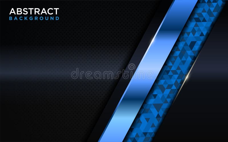 Modern Dark Navy Background Design Combined with Shinny Metallic Blue ...