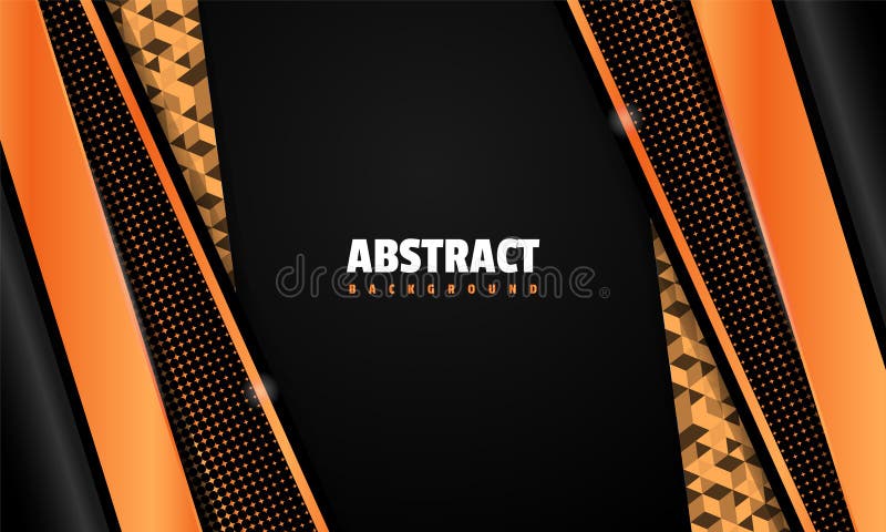 Modern Dark Navy Background with Shinny Metallic Orange and Polygon ...