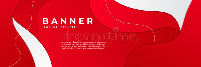Modern Dark Red and White Abstract Wave Banner Background with 3d ...