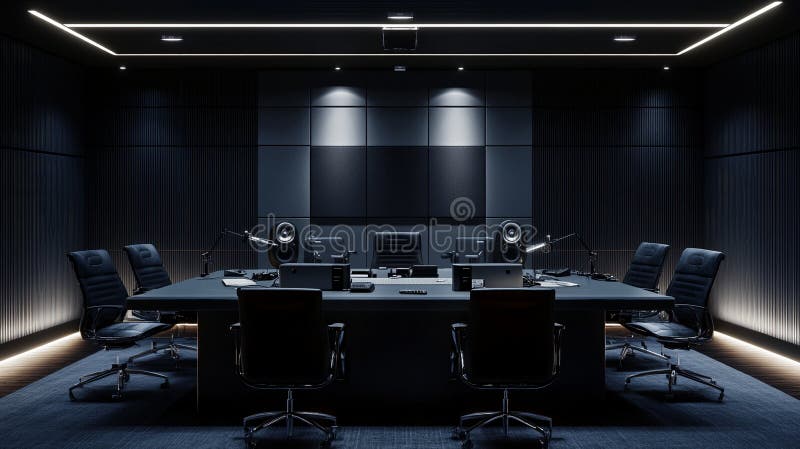 Modern Dark Studio Control Room Interior Design Professional Music ...