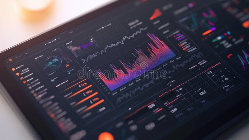 Modern Dashboard Displaying Colorful Data Visualizations and Analytics ... Modern Dashboard Displaying Colorful Data Visualizations and Analytics ...