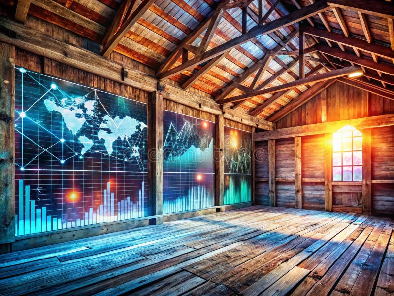 Modern Data Analysis Hub Rustic Aesthetics Meet CuttingEdge Technology ...