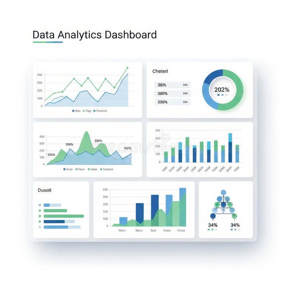 Modern Data Analytics Dashboard Displaying Financial Performance Trends and Key Metrics Stock ...