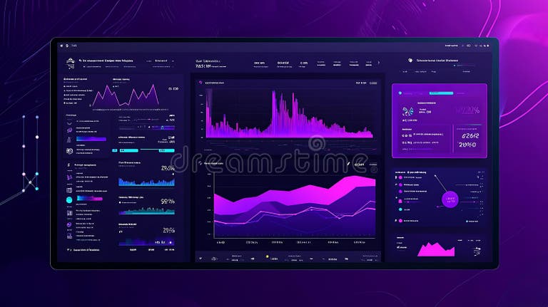 Modern Data Analytics Dashboard Displays Financial Metrics Stock ...