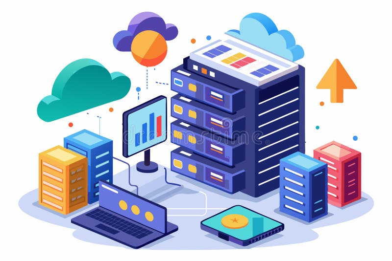A Modern Data Backup Server Setup is Depicted, Complete with Cloud ...
